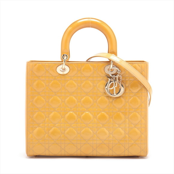 Dior | Bags | Christian Dior Lady Dior Cannage Patent Leather 2way ...